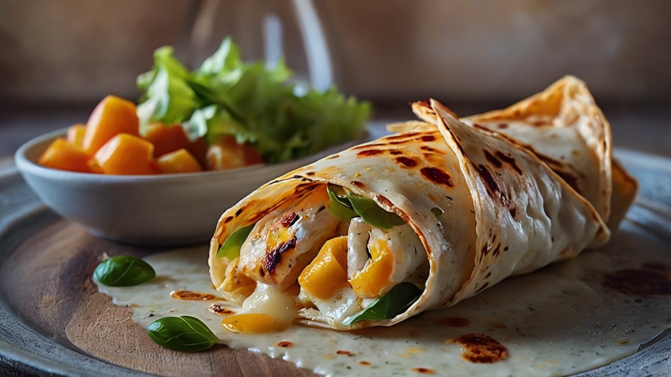 Cheesy Chicken Wraps Recipe