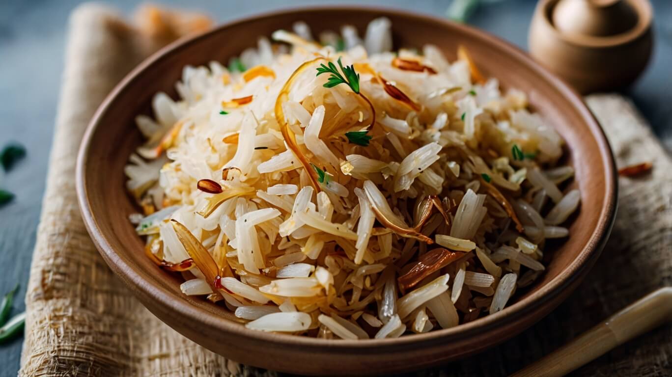Savory Golden Onion Butter Jasmine Rice Recipe
