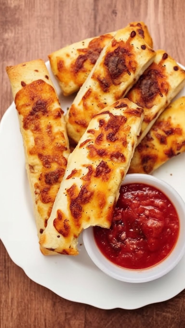 Crispy Sourdough Cheesy Breadsticks Recipe